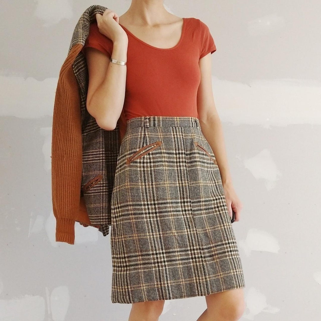 Vintage Early 1960s Plaid Tweed Suit in Autumn Colors - Etsy