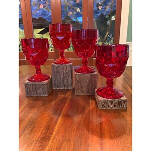 Viking Georgian Ruby Red Footed Wine Goblets. - Etsy