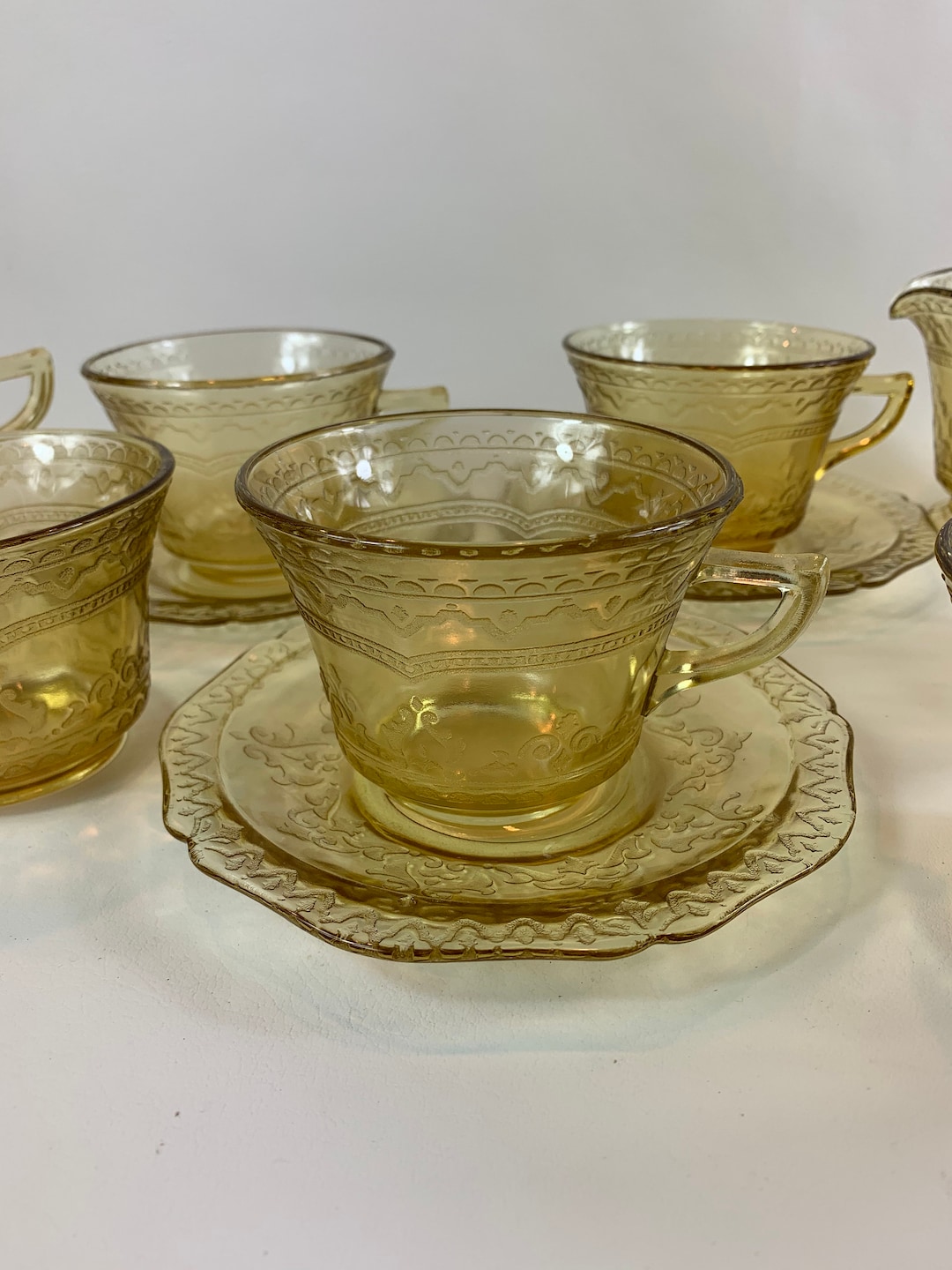 Federal Depression Glass Yellow/amber Set - Etsy
