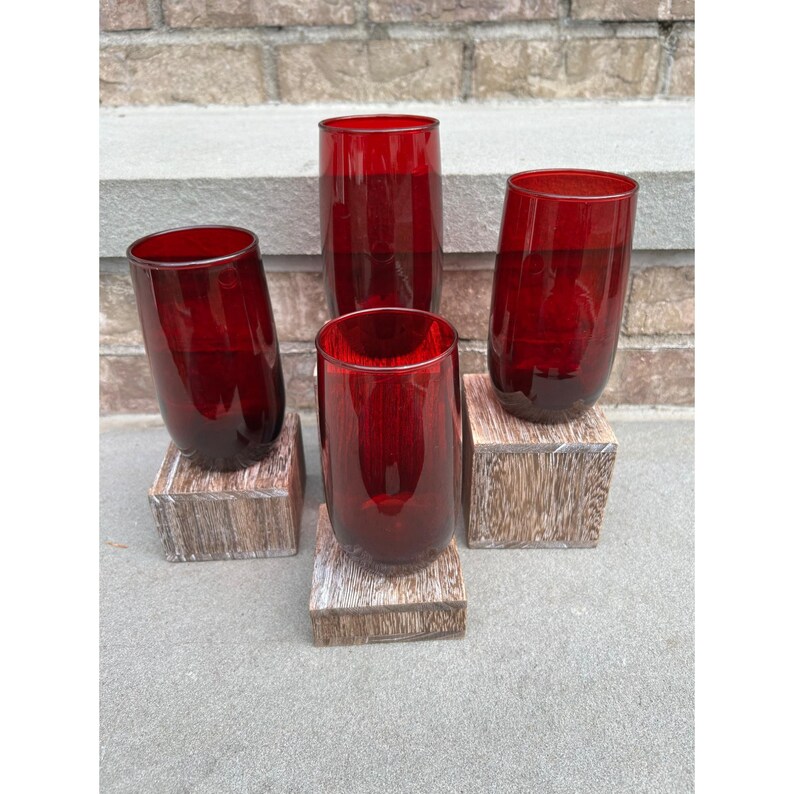 Anchor Hocking Royal Ruby Red Glass Tumblers. - Etsy
