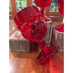 Viking Georgian Ruby Red Footed Wine Goblets. - Etsy