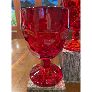 Viking Georgian Ruby Red Footed Wine Goblets. - Etsy