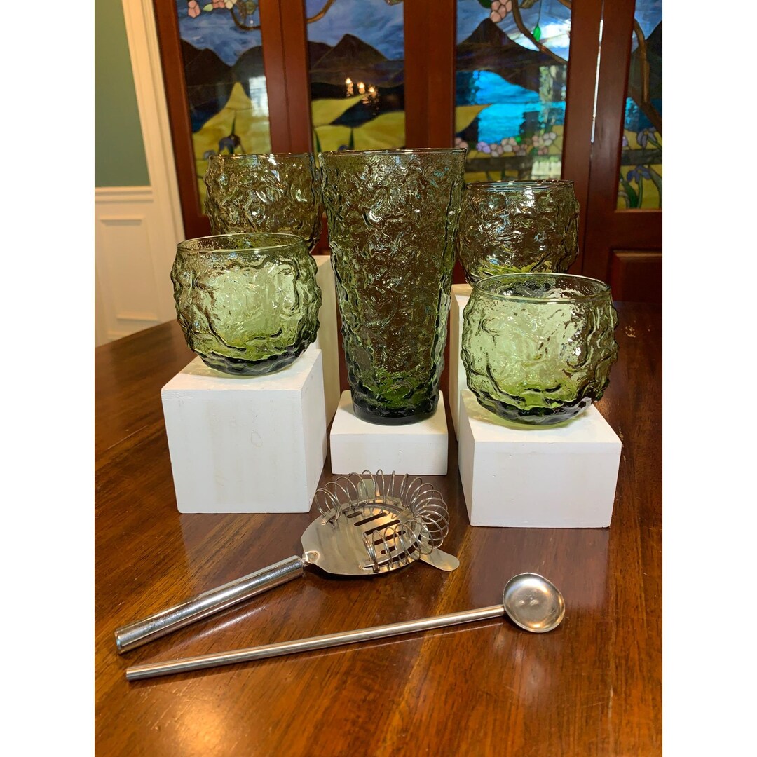 Vintage Anchor Hocking Lido Roly Poly Crinkle Glassware Set. - Etsy