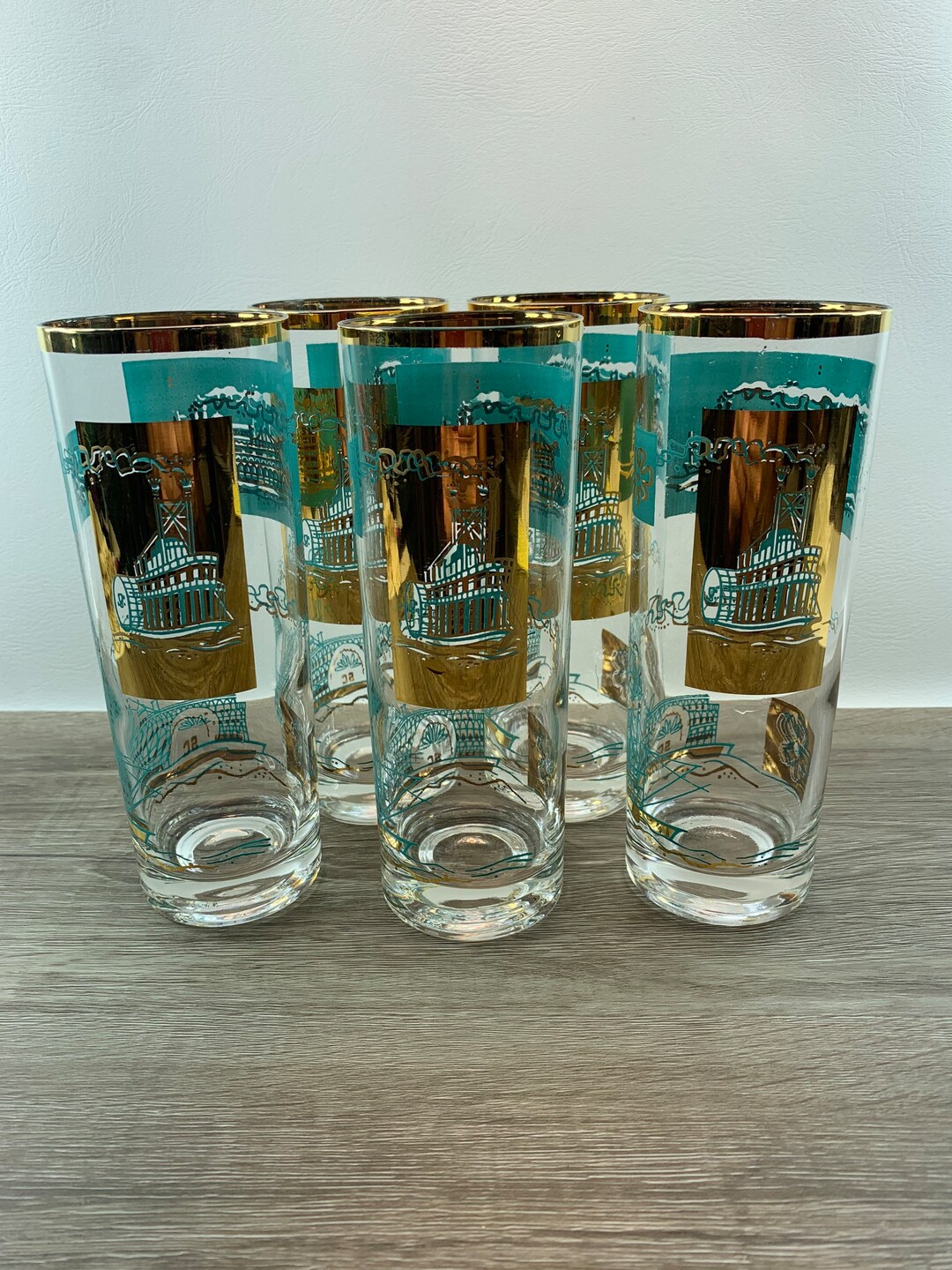 Vintage Libbey Steamboat Highball Tom Collins Drinking Glasses. - Etsy