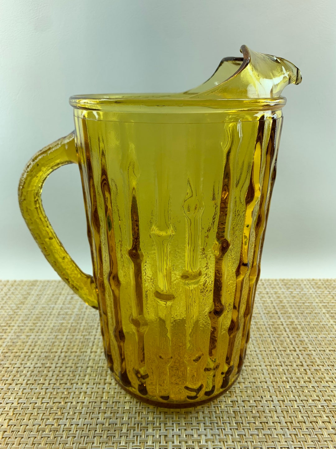 Anchor Hocking Tahiti Honey Gold Glass Pitcher. - Etsy