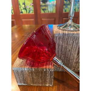 Vintage Cambridge Tally Ho Ruby Red and Chrome Liquor Glasses. 1930s - Etsy