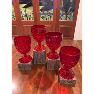 Viking Georgian Ruby Red Footed Wine Goblets. - Etsy