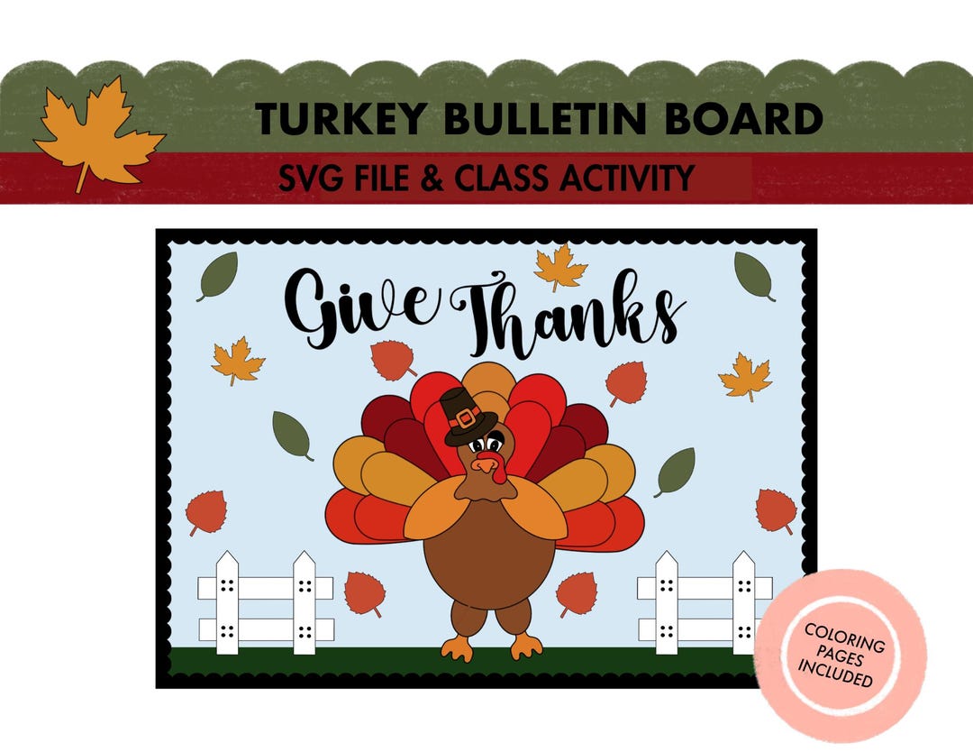 Give Thanks Interactive Bulletin Board Kit | DIY | SVG & Cut and Paste ...