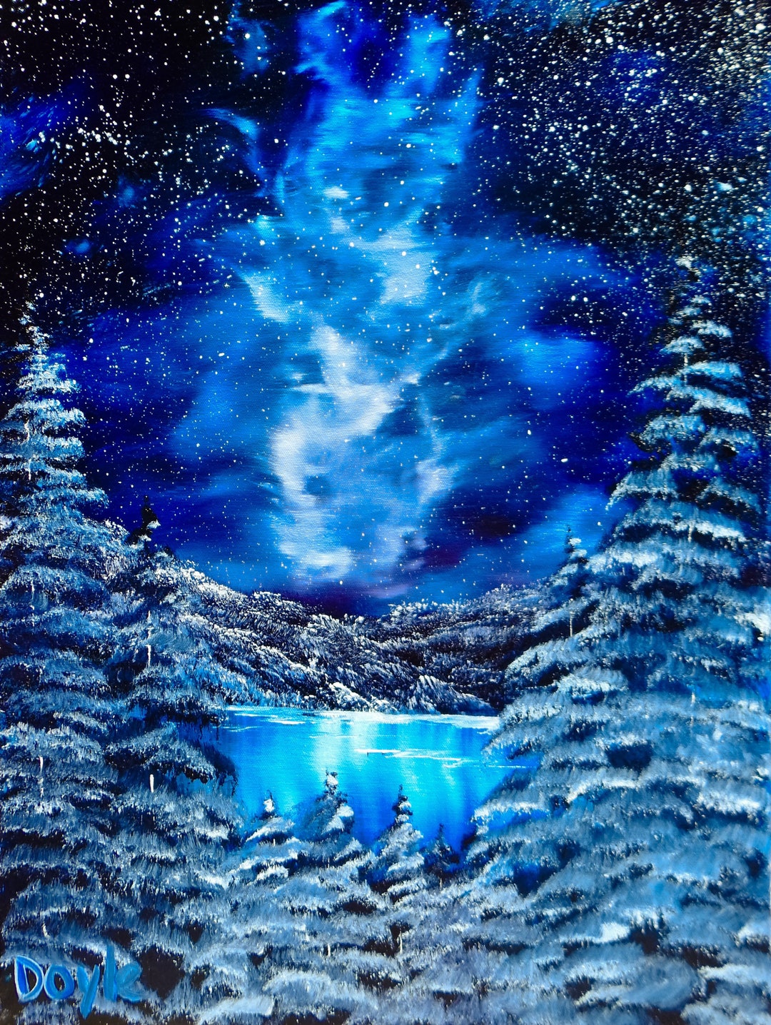 Original Made to Order Galaxy Lake Oil Painting Signed by Artist J ...