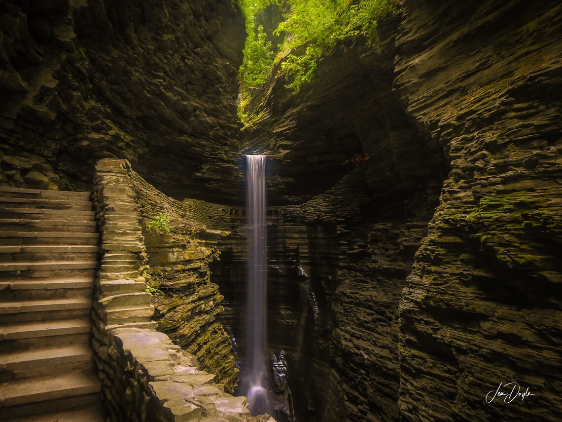 Watkins Glen Waterfall New York Gorge Giclee Photo Print 8X10 - Etsy