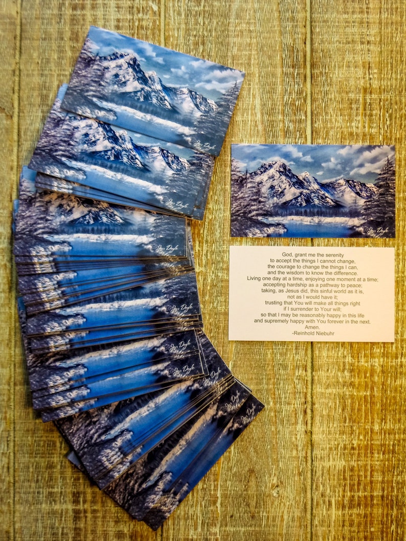 Wallet Card Serenity Prayer Recovery Oil Painting Print Snowy - Etsy