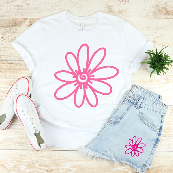 Scribble Flower Art - Etsy