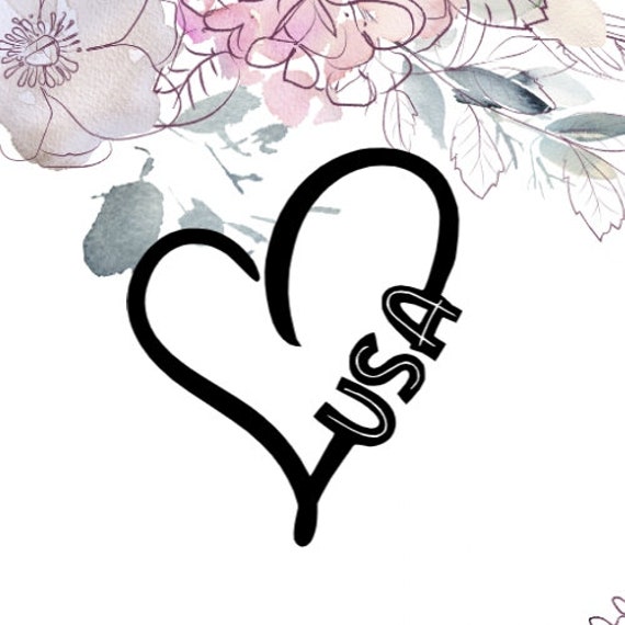 Love USA SVG PNG America Heart United States Cricut | Etsy