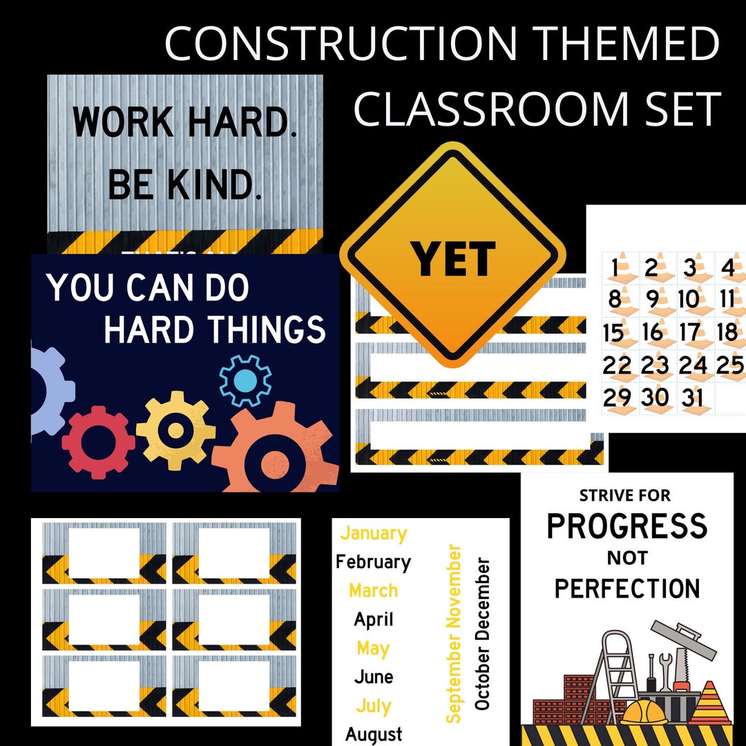Construction Themed Classroom Set | Calendar | Growth Mindset ...