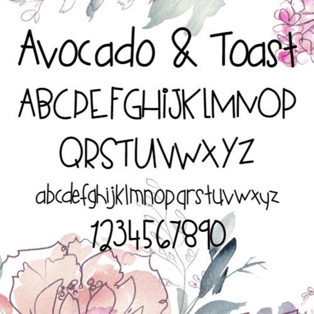 Avocado & Toast FONT | Handwritten | Cute Fun Font | Easy to Read, Weed ...