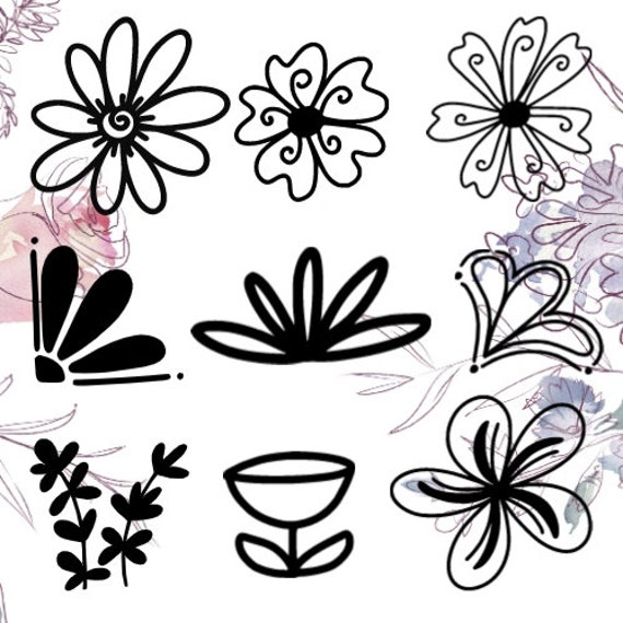 Floral Embellishments 19 Images SVG PNG Cricut Clip Art | Etsy