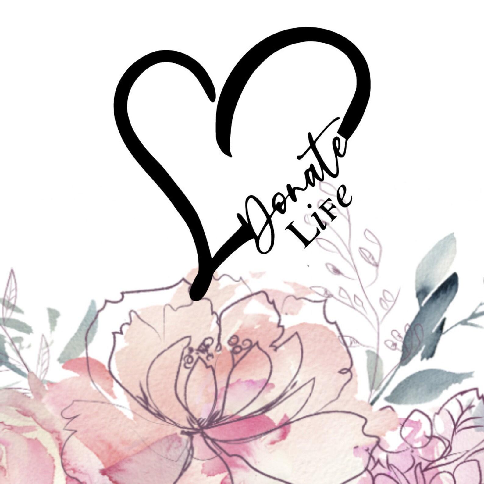 Donate Life Heart SVG: Organ/tissue Donation Support (digital Download ...