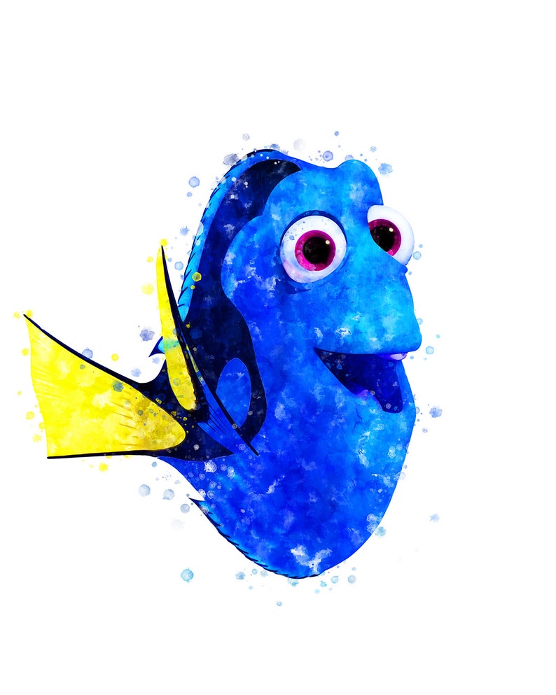 Finding Dory Watercolor Art Dory Wall Art Disney Nemo Dory | Etsy