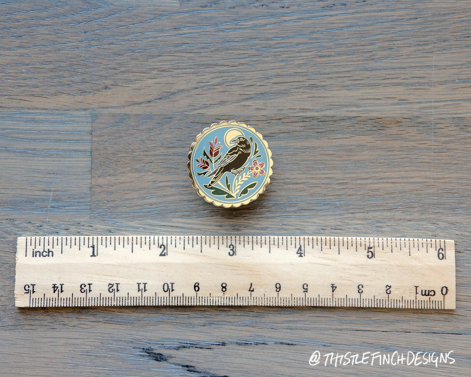 Crow Distelfink Hex Sign Gold Hard Enamel Pin Available With | Etsy