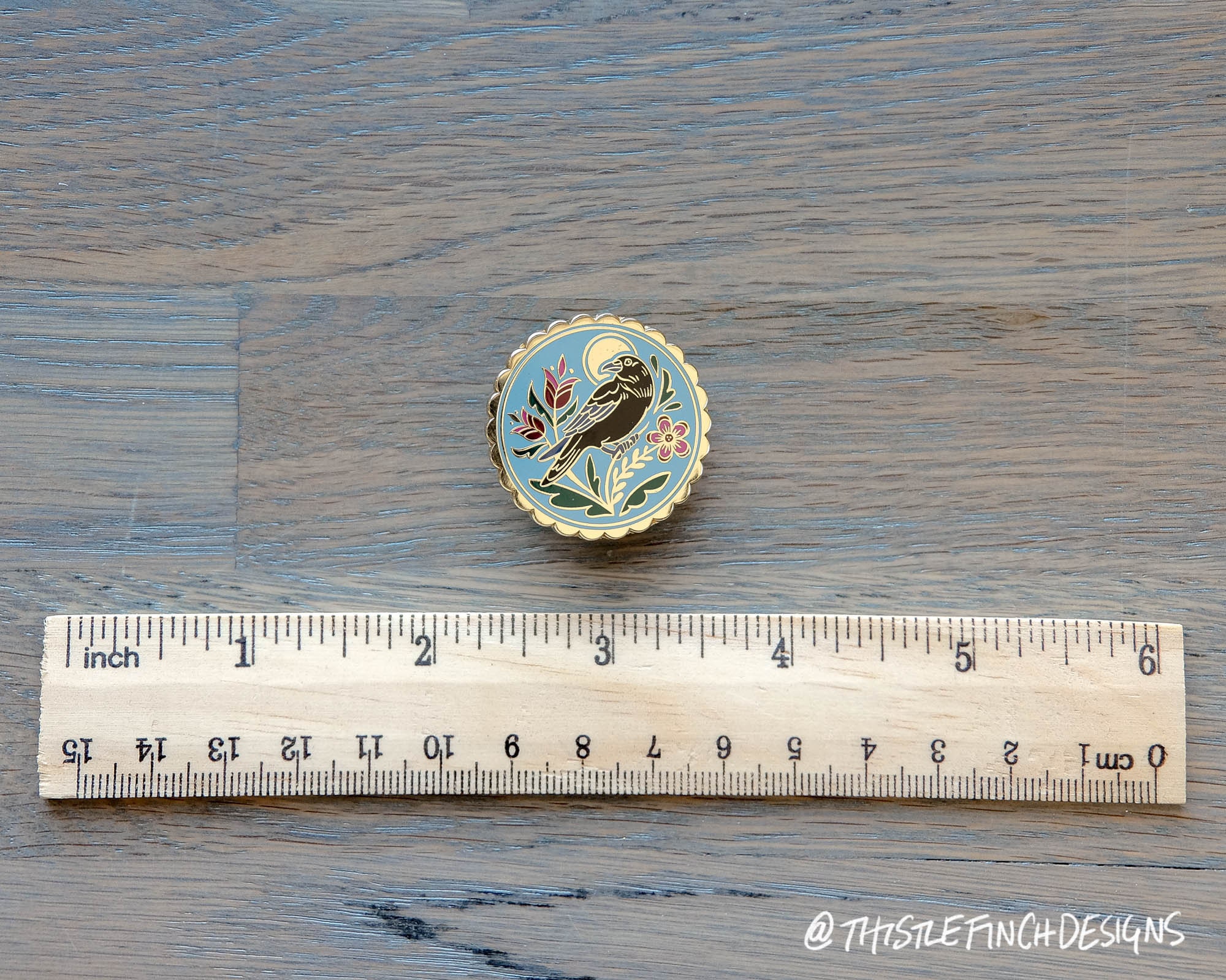 Crow Distelfink Hex Sign Gold Hard Enamel Pin Available With | Etsy