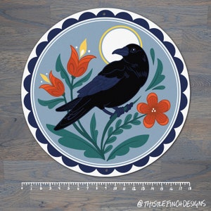 Crow Distelfink Hex Sign, Metal Wall Art, Pennsylvania Folkart Design ...