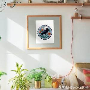 Crow Distelfink Hex Digital Print, Heavyweight Matte Photo Paper, Folk ...