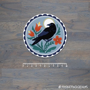 Crow Distelfink Hex Sign, Metal Wall Art, Pennsylvania Folkart Design ...