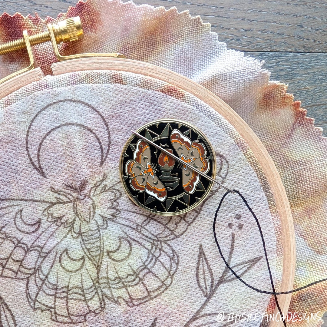 Moths to a Flame Hex Sign, Needle Minder, Magnetic Backing, PA Dutch ...