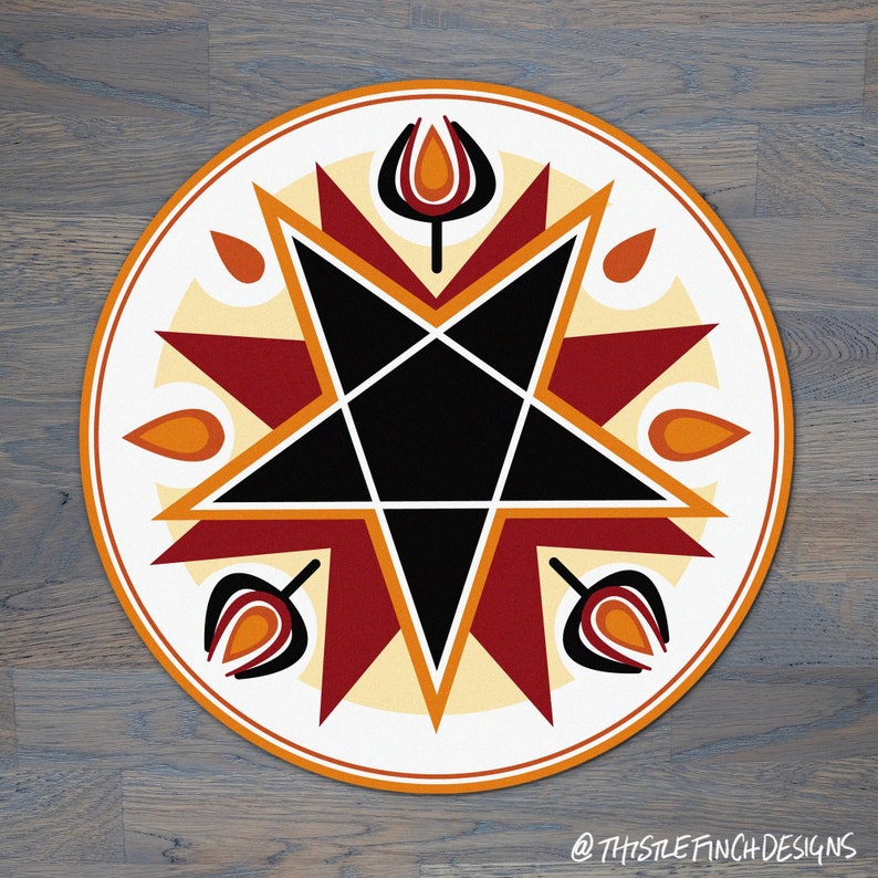 Pentagram Hex Sign Metal Wall Art Pennsylvania Folkart - Etsy
