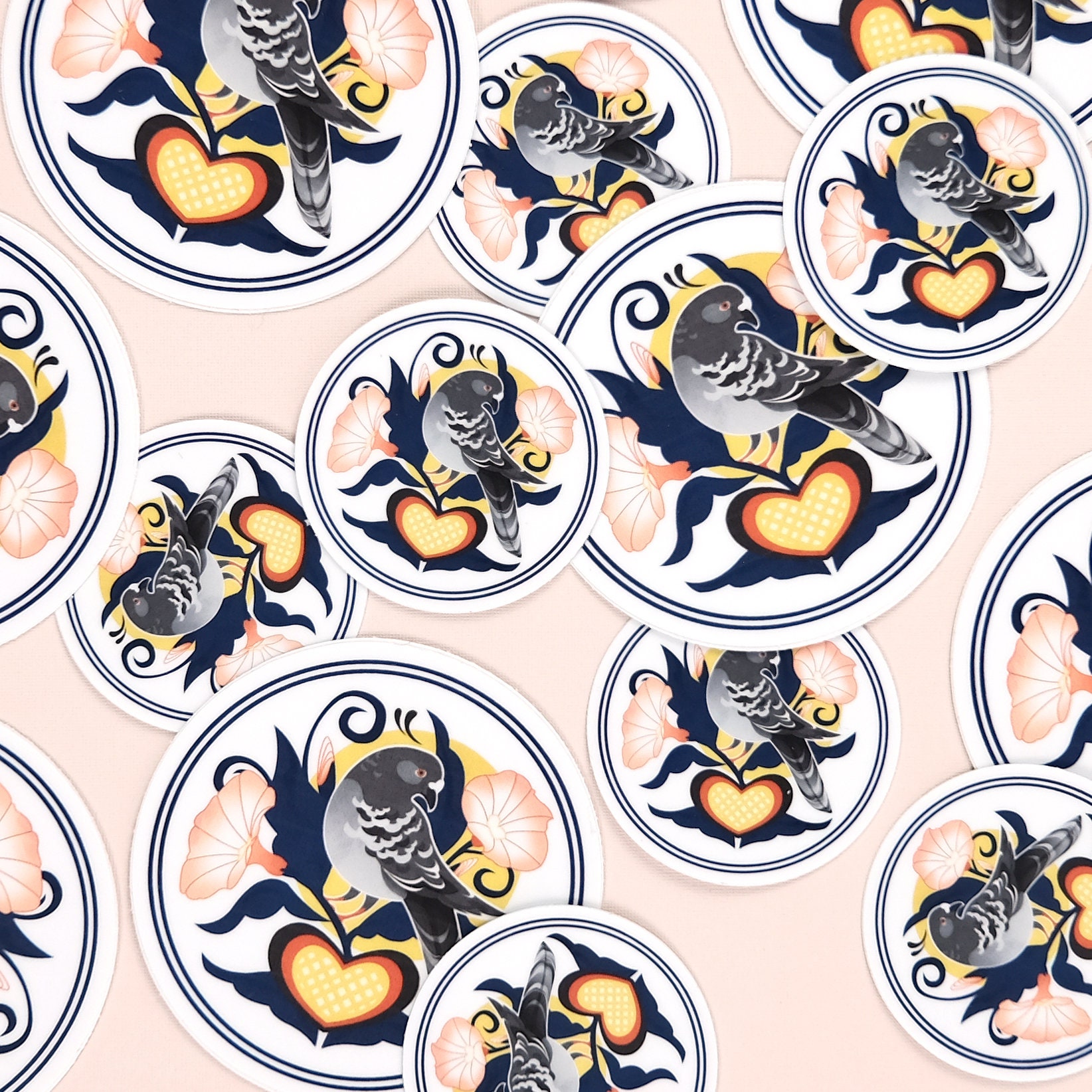 Pigeon Distelfink PA Dutch Sticker Pennsylvania Hex Sign | Etsy