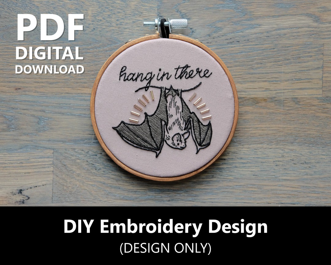 Hang in There, Digital Download, Embroidery Design, Stencil, Drawing ...
