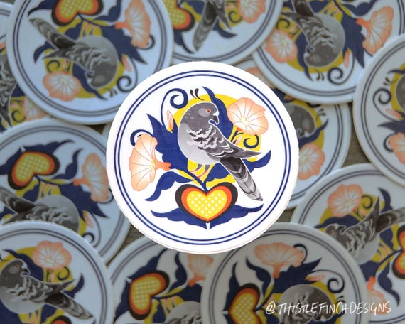 Pigeon Distelfink PA Dutch Sticker Pennsylvania Hex Sign - Etsy