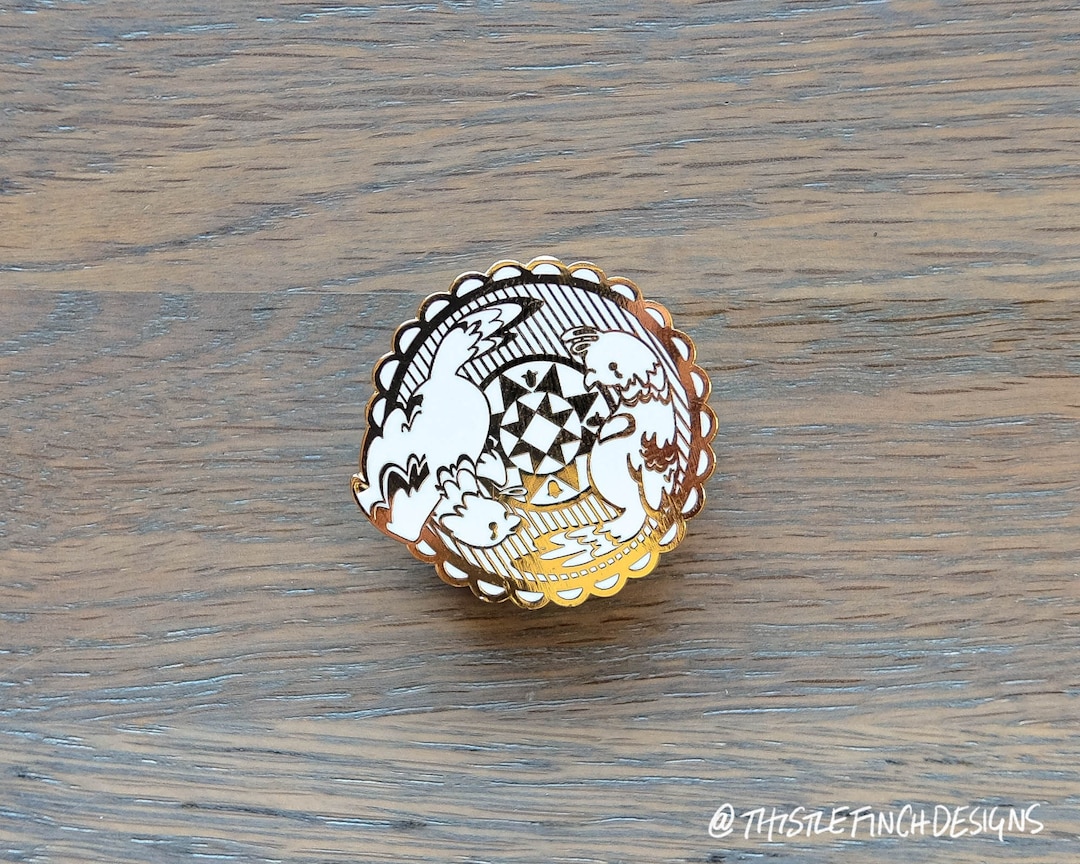Distelfink Hex Sign, Gold Hard Enamel Pin, Available With Standard or ...