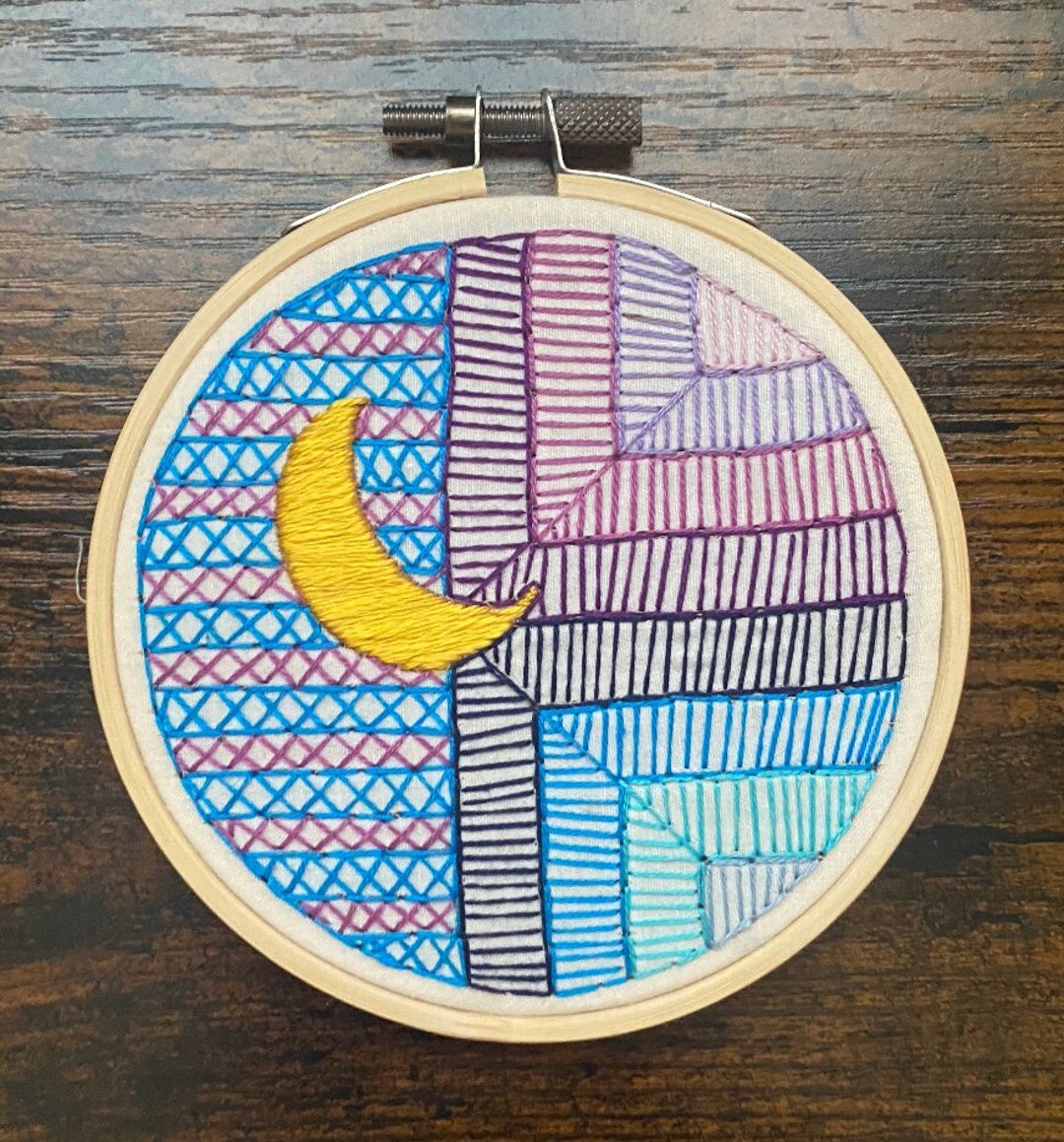 Crescent Moon Embroidery - Etsy