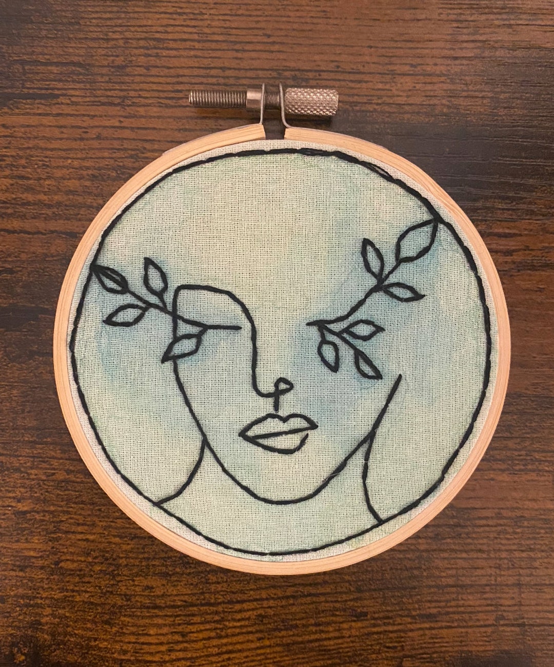 Green Goddess Watercolor Embroidery - Etsy