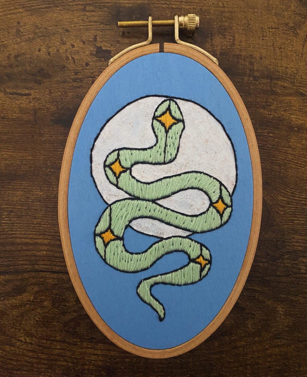 Lunar Serpent Embroidery - Etsy