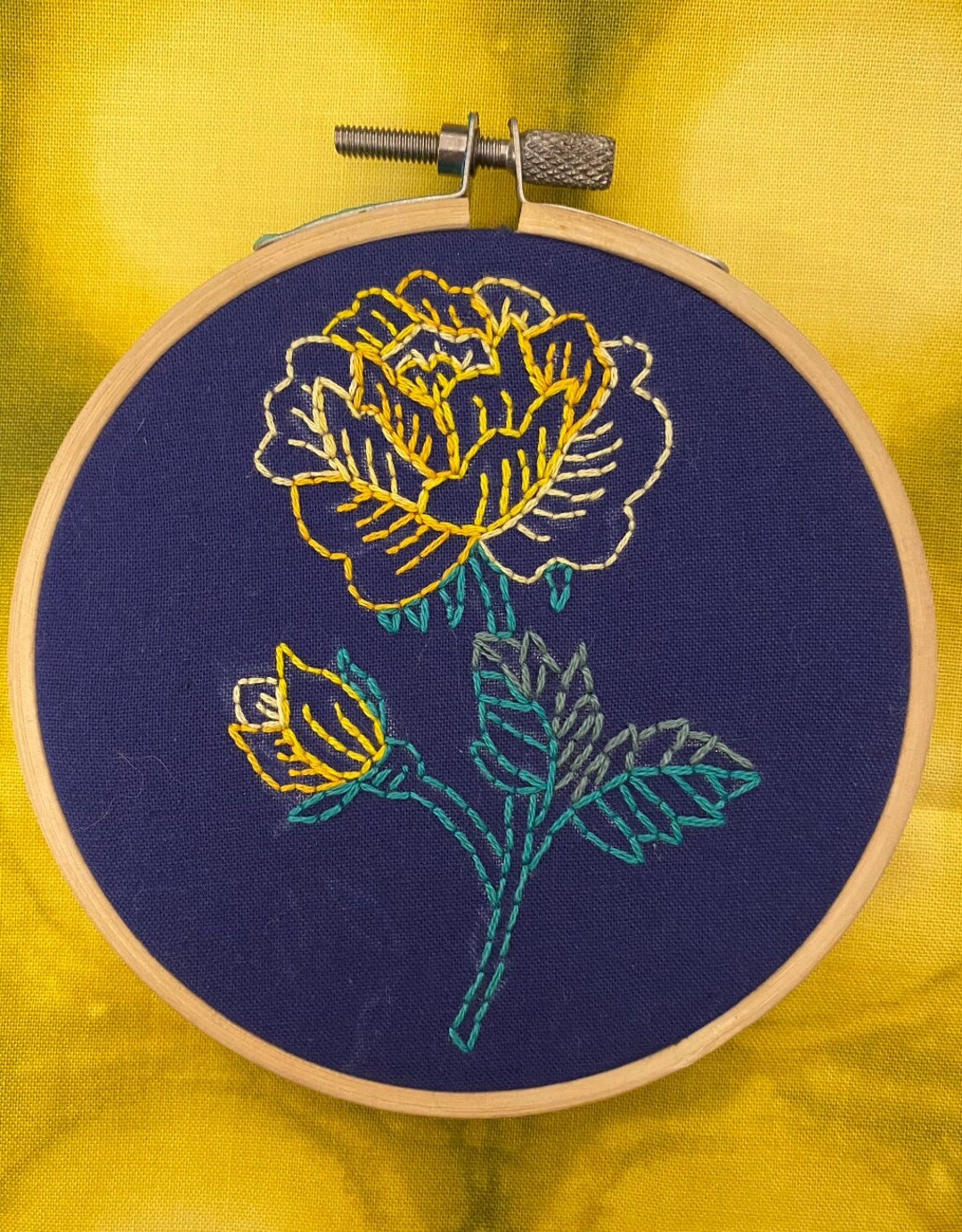 Yellow Flower Embroidery - Etsy