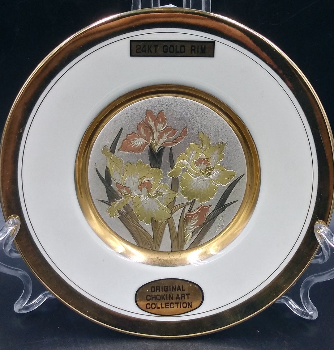 Original Chokin Collection.dynasty Gallery. Small Ceramic Plate. 24KT ...