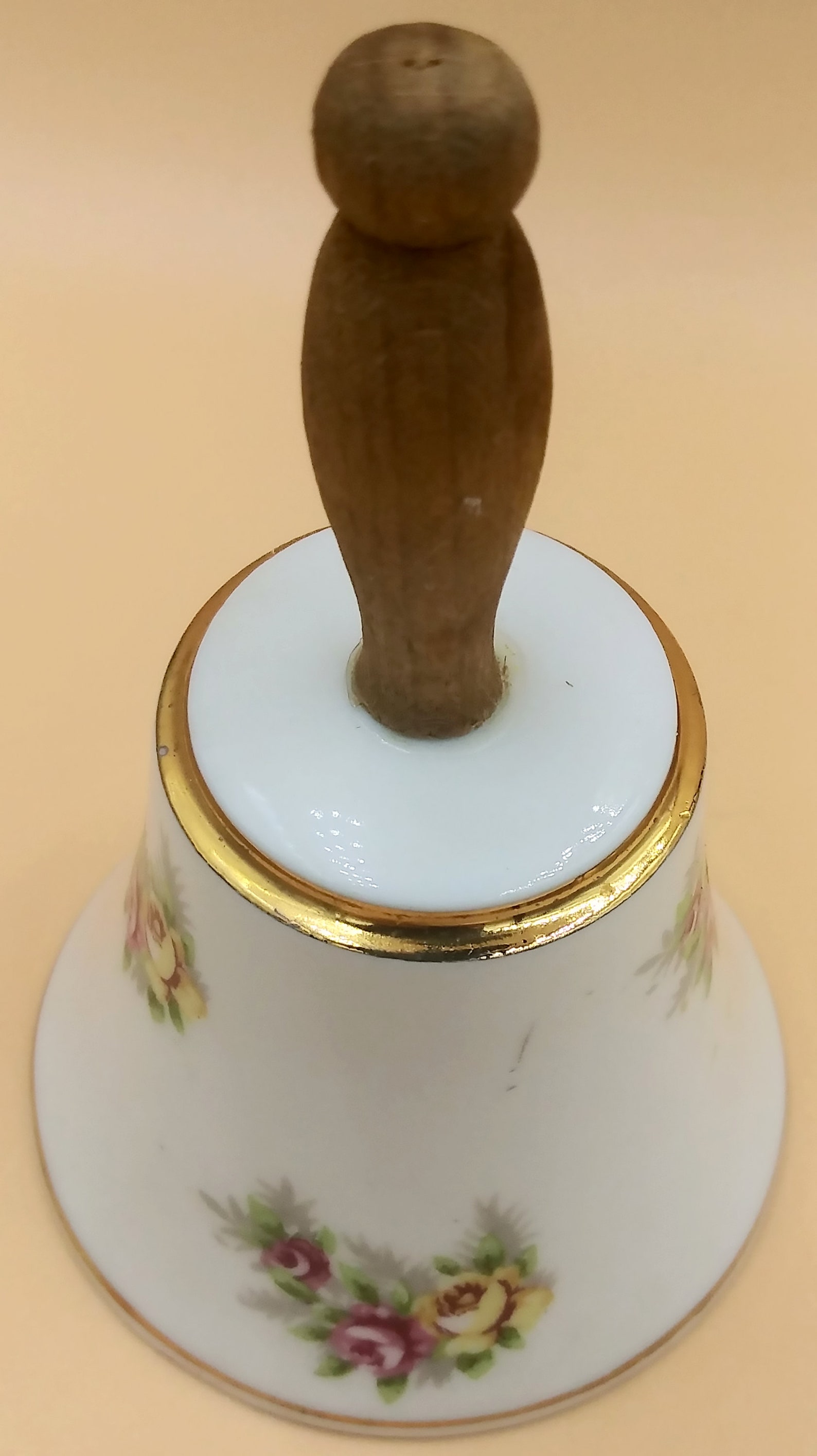 Enesco Imports Japan Porcelain Bell. Small, Delicate, White With Pink ...