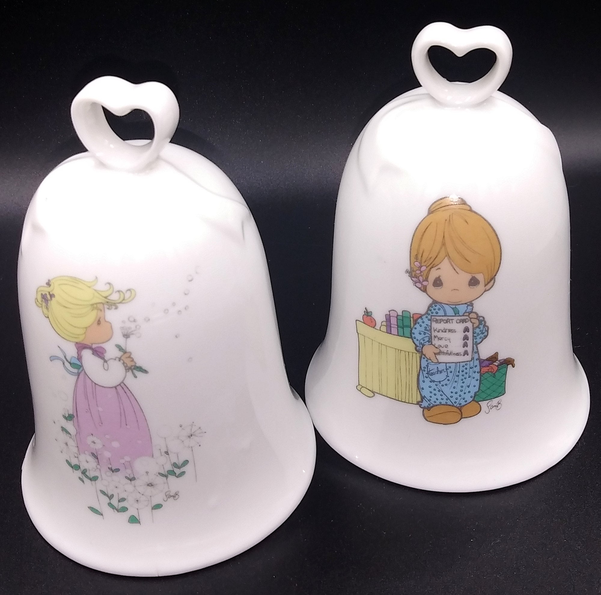 Two Enesco Precious Moments Collection Ceramic Bells. 1994 - Etsy