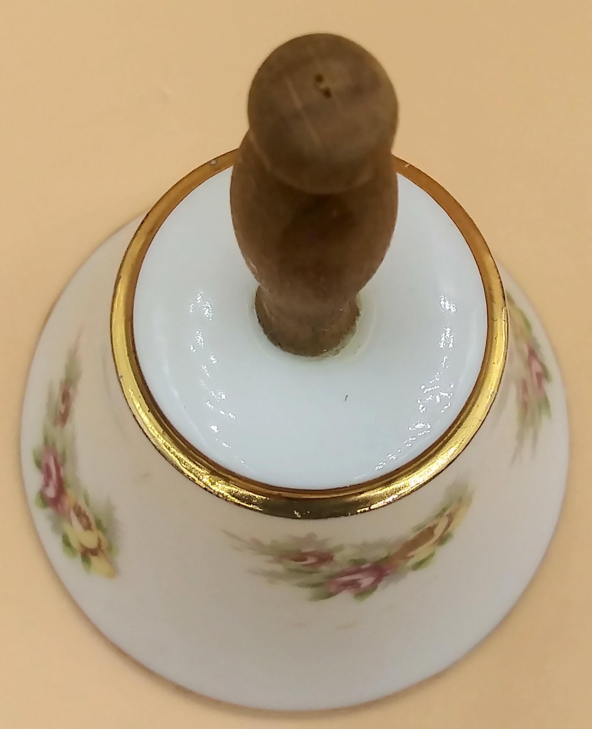 Enesco Imports Japan Porcelain Bell. Small, Delicate, White With Pink ...