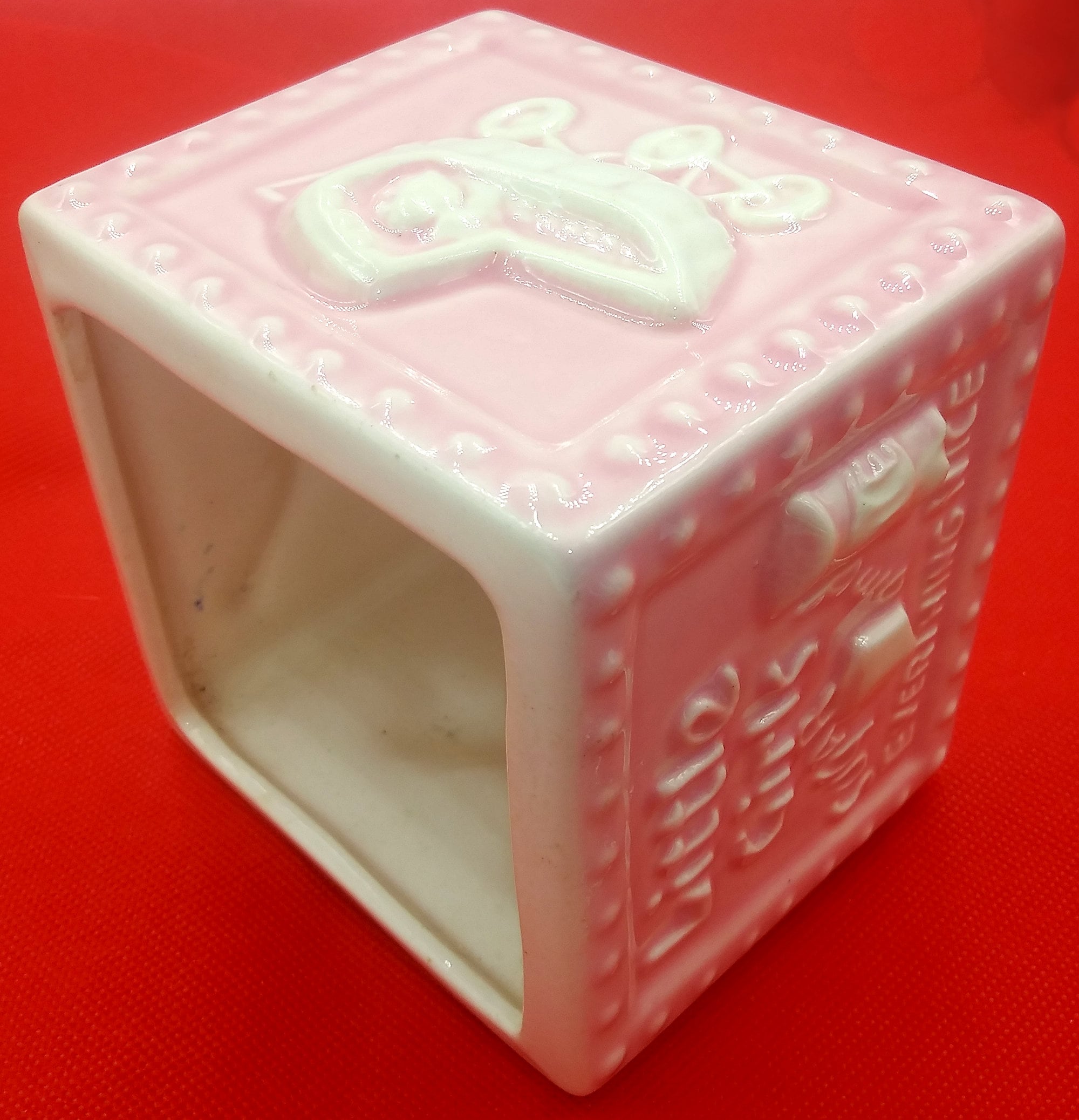 Haeger Pottery Baby Girl Pink Block Planter. Square. Buggy - Etsy