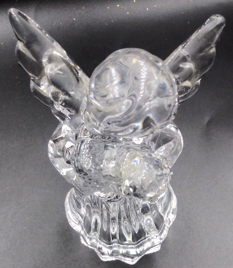 Heavy Cut Glass Angel Figurine/candle Holder With Lamb in - Etsy