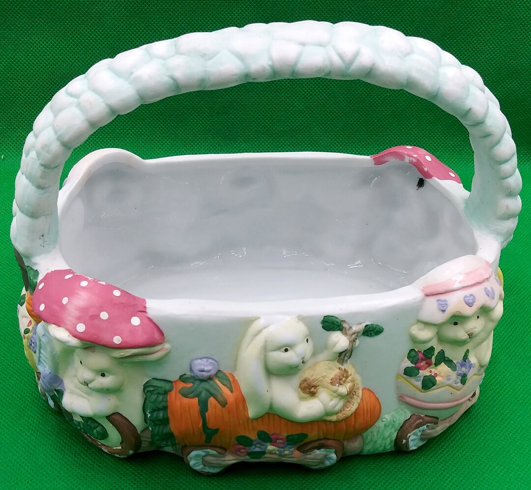 ABC Distributing, Inc. Ceramic/bisque Rabbits on Wheels Easter/egg ...