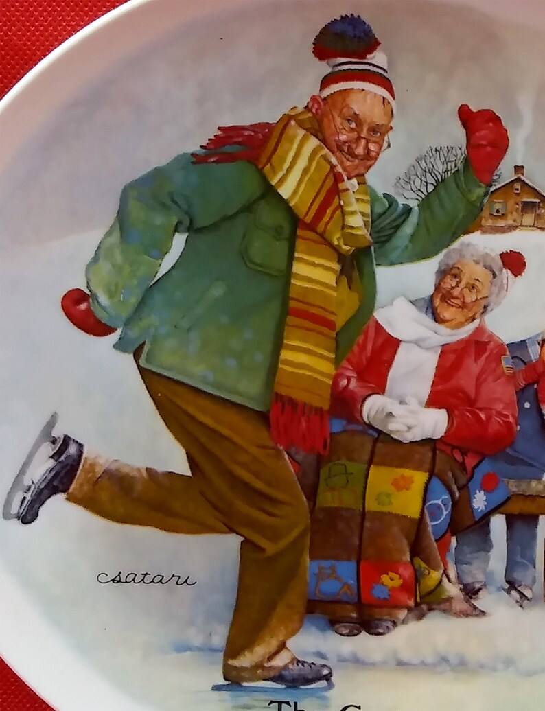 Csatari Grandparents Series 1981 Plate. the Skating Lesson. Numbered ...
