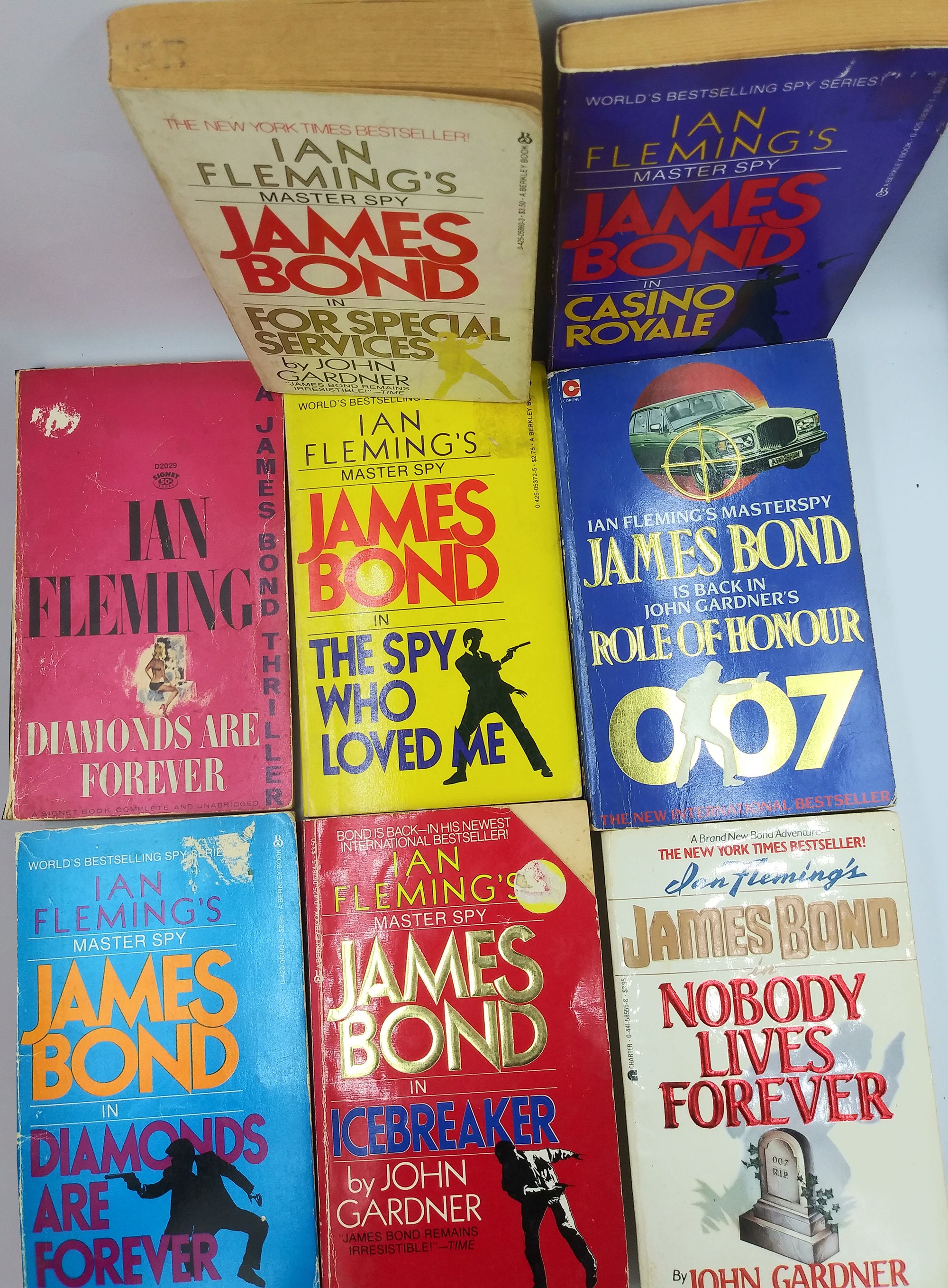 James Bond Paperback Books. Ian Fleming or John Gardner. Casino Royale ...
