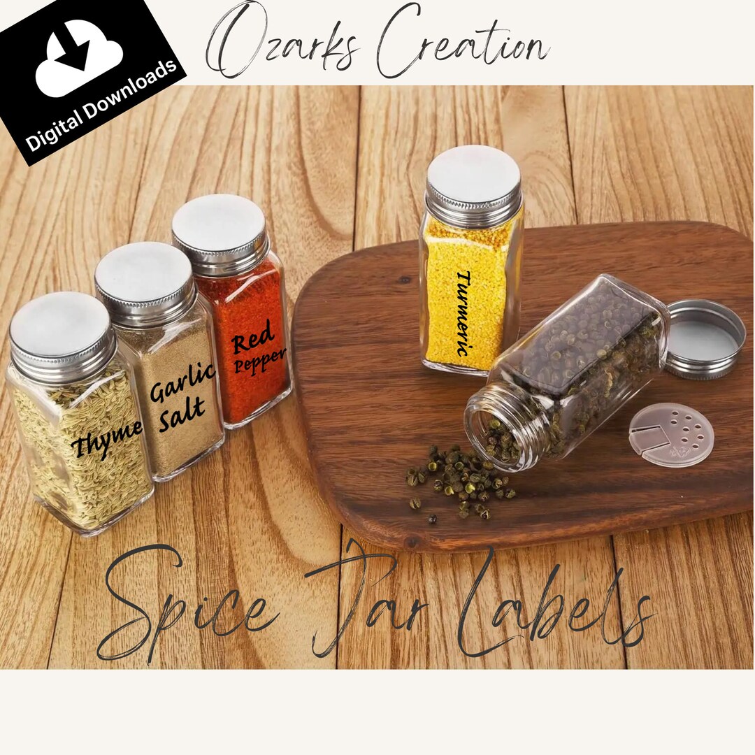 Spice Jar Labeling Organization Spice Names SVG PNG Digital Download - Etsy