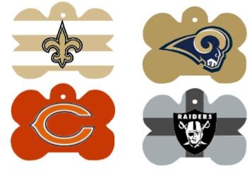 Bone Shape Football Team Pet Tags Sports Team Football Dog Tag - Etsy