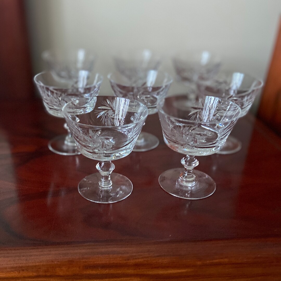 Set of 8 Crystal Pinwheel Sherbets - Etsy