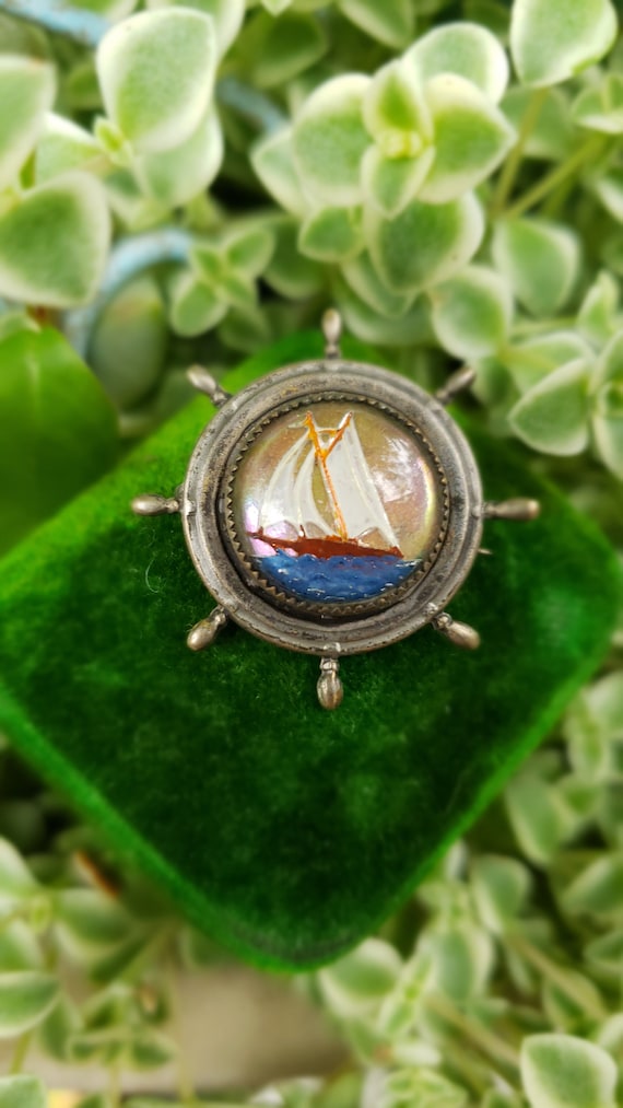 Antique Essex Crystal Nautical Pin/ Brooch with Mothe… - Gem